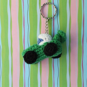 Mini Crocheted Amigurumi Keychain; Racing Car Red or Green - Etsy