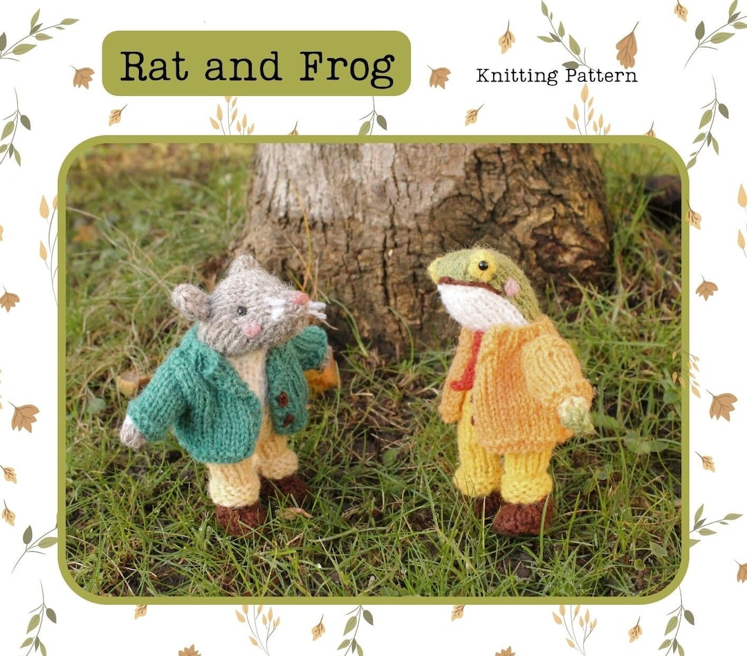 The Wind in the Willows Inspired Knitted Animals Rat and Frog, Knitting ...