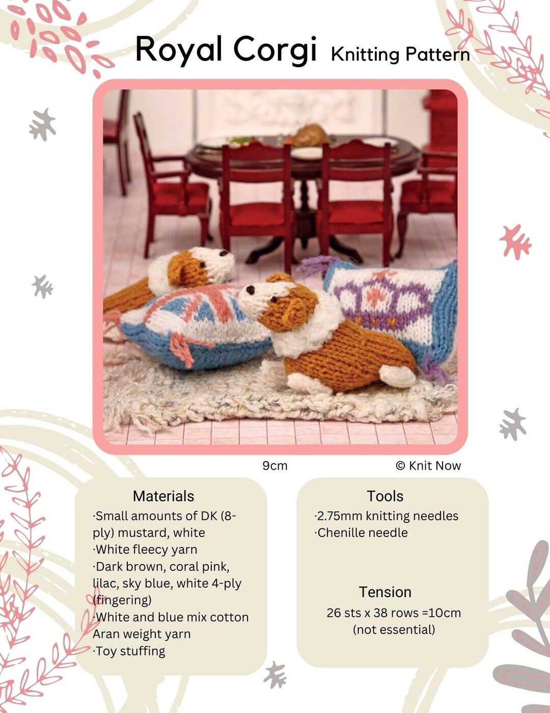 Loyal Royal Corgi Knitting Pattern PDF - Etsy