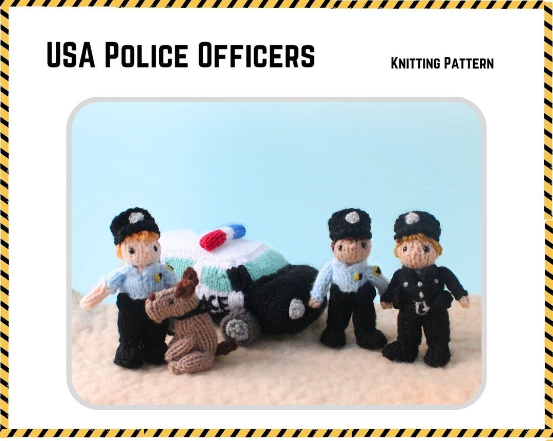 USA Police Officers, Police Car, Officers, and Dog, Knitting Pattern ...