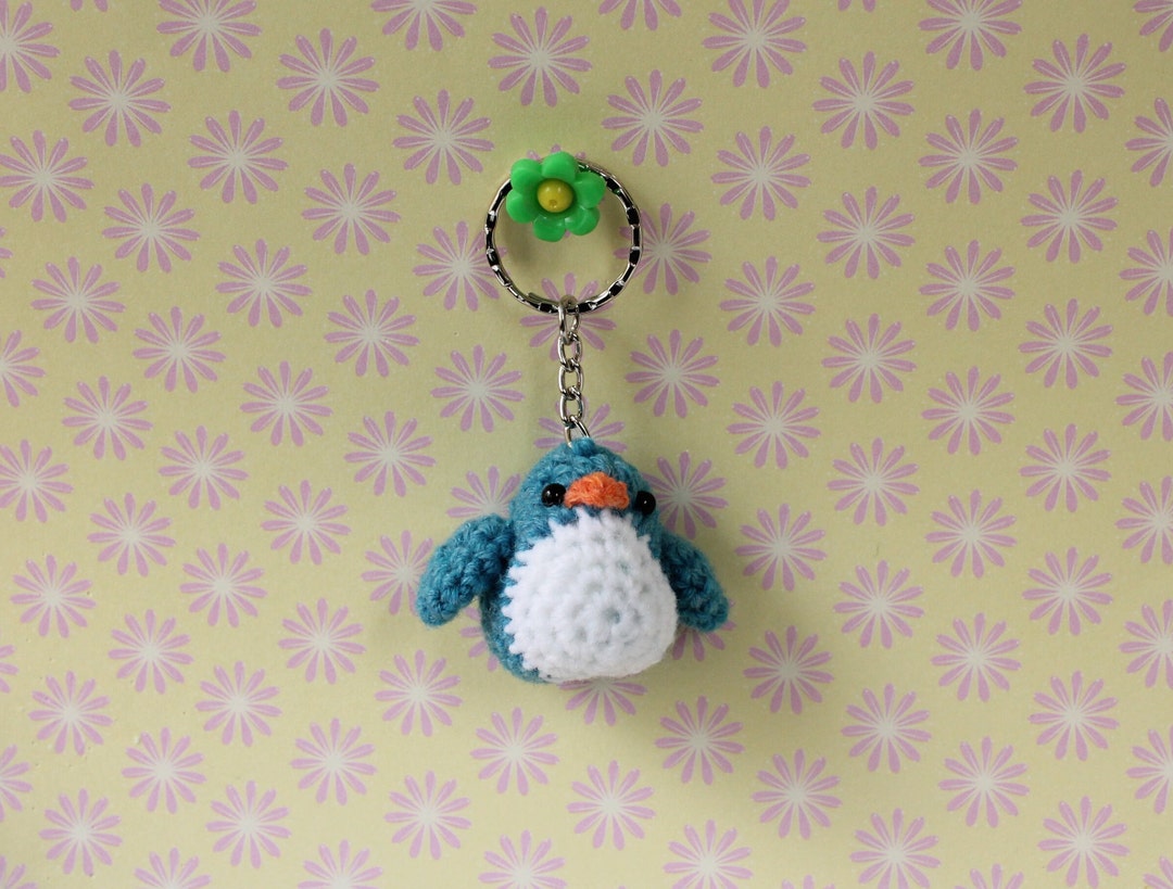 Mini Amigurumi Penguin Keychain - Etsy