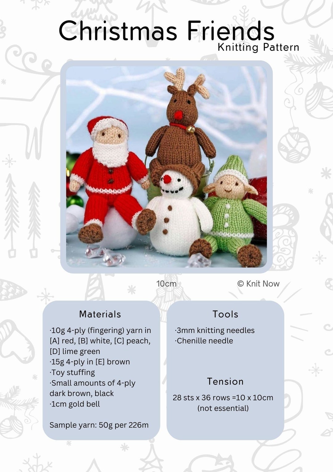 Christmas Friends Knitting Pattern PDF - Etsy