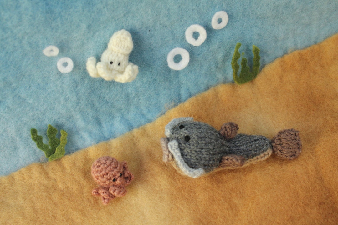 Mini Knitted Ocean; Catfish, Squid, Octopus - Etsy