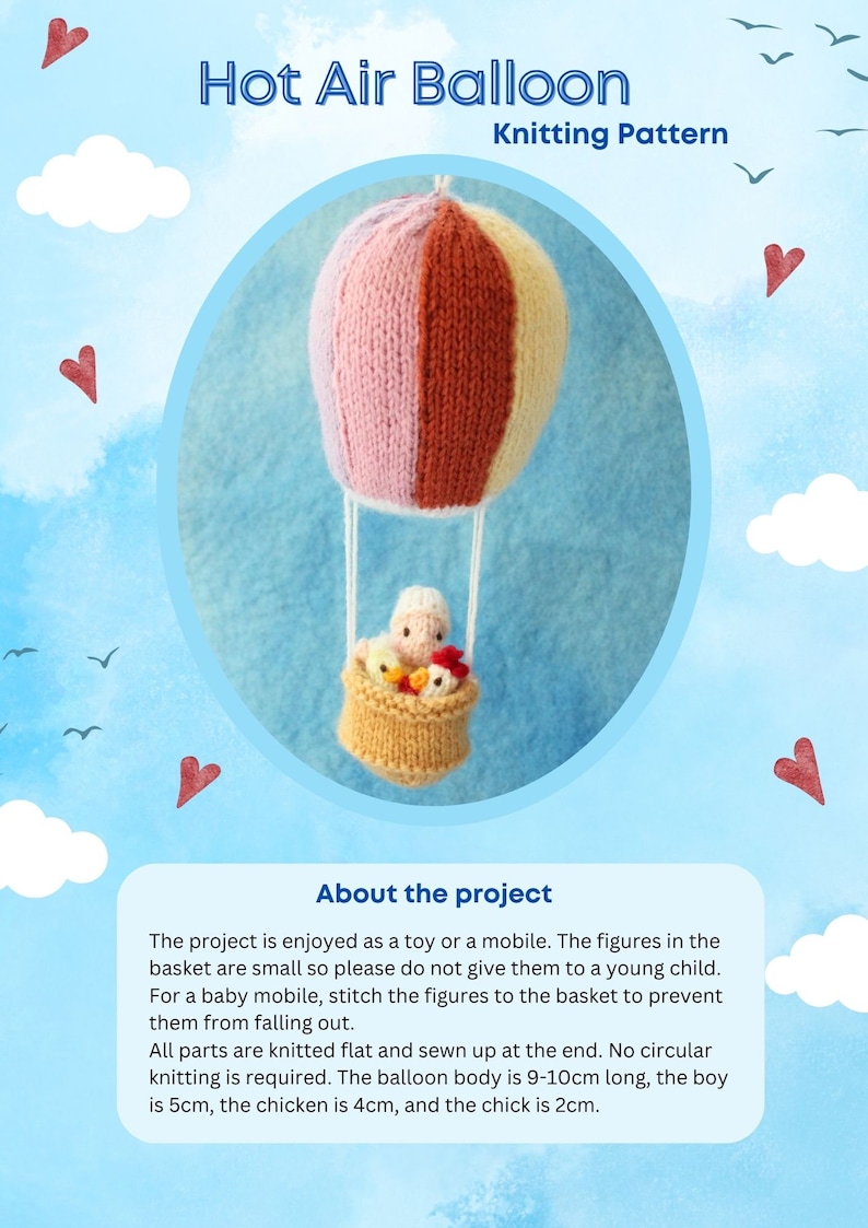 Hot Air Balloon Knitting Pattern PDF - Etsy
