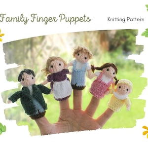 Family Finger Puppets, Knitted Puppets, Knitting Pattern PDF - Etsy