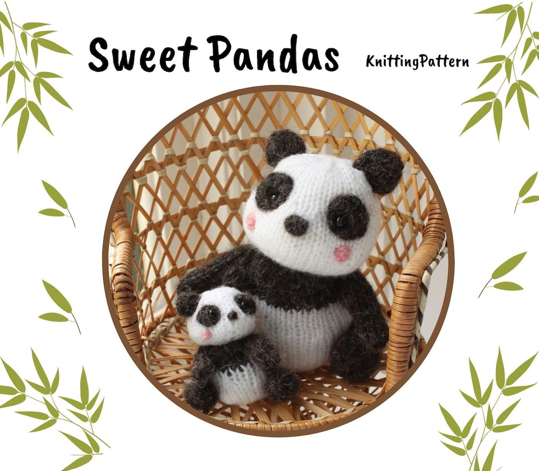 Sweet Pandas Knitted Panda Knitting Pattern PDF - Etsy