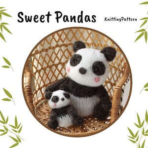 Sweet Pandas Knitted Panda Knitting Pattern PDF - Etsy