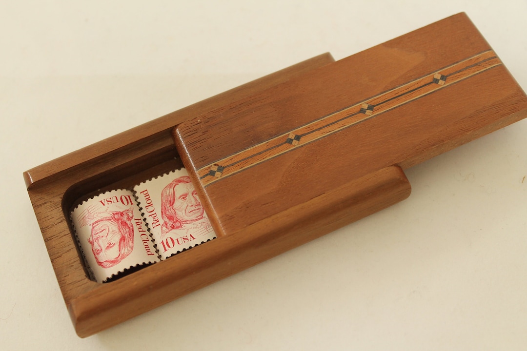 Vintage Postage Stamp Wooden Keeper Handcrafted - Etsy