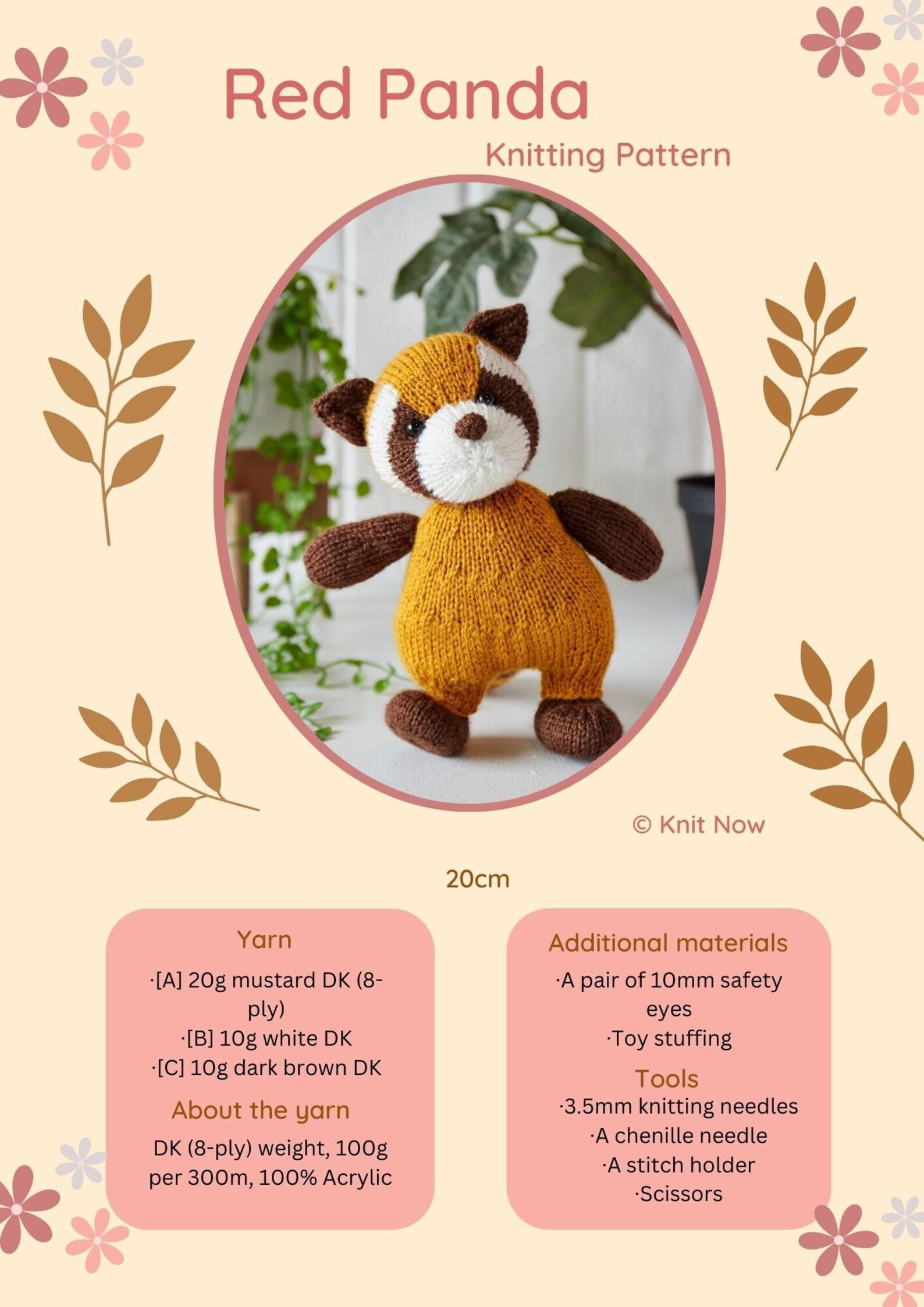Red Panda Knitting Pattern PDF - Etsy
