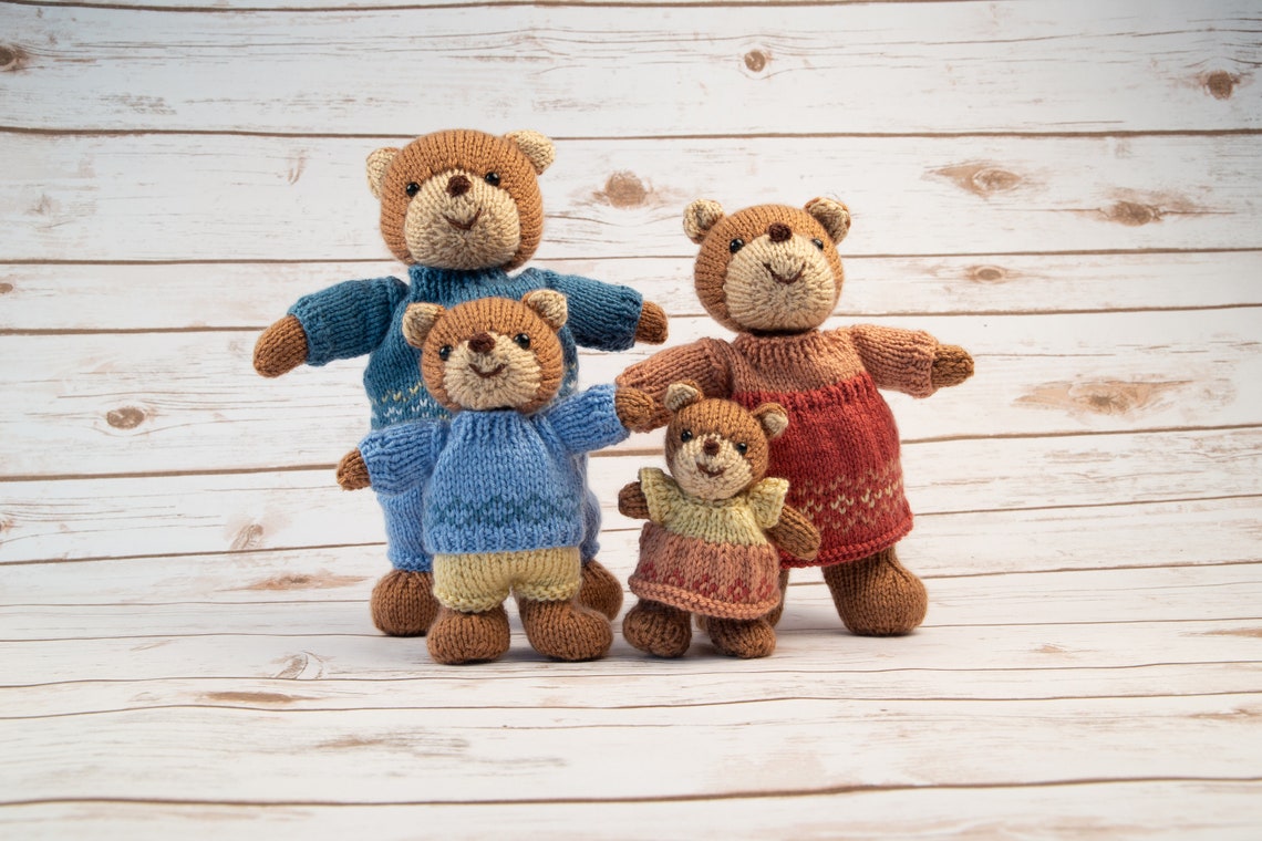 Bear Family Knitting Pattern PDF - Etsy