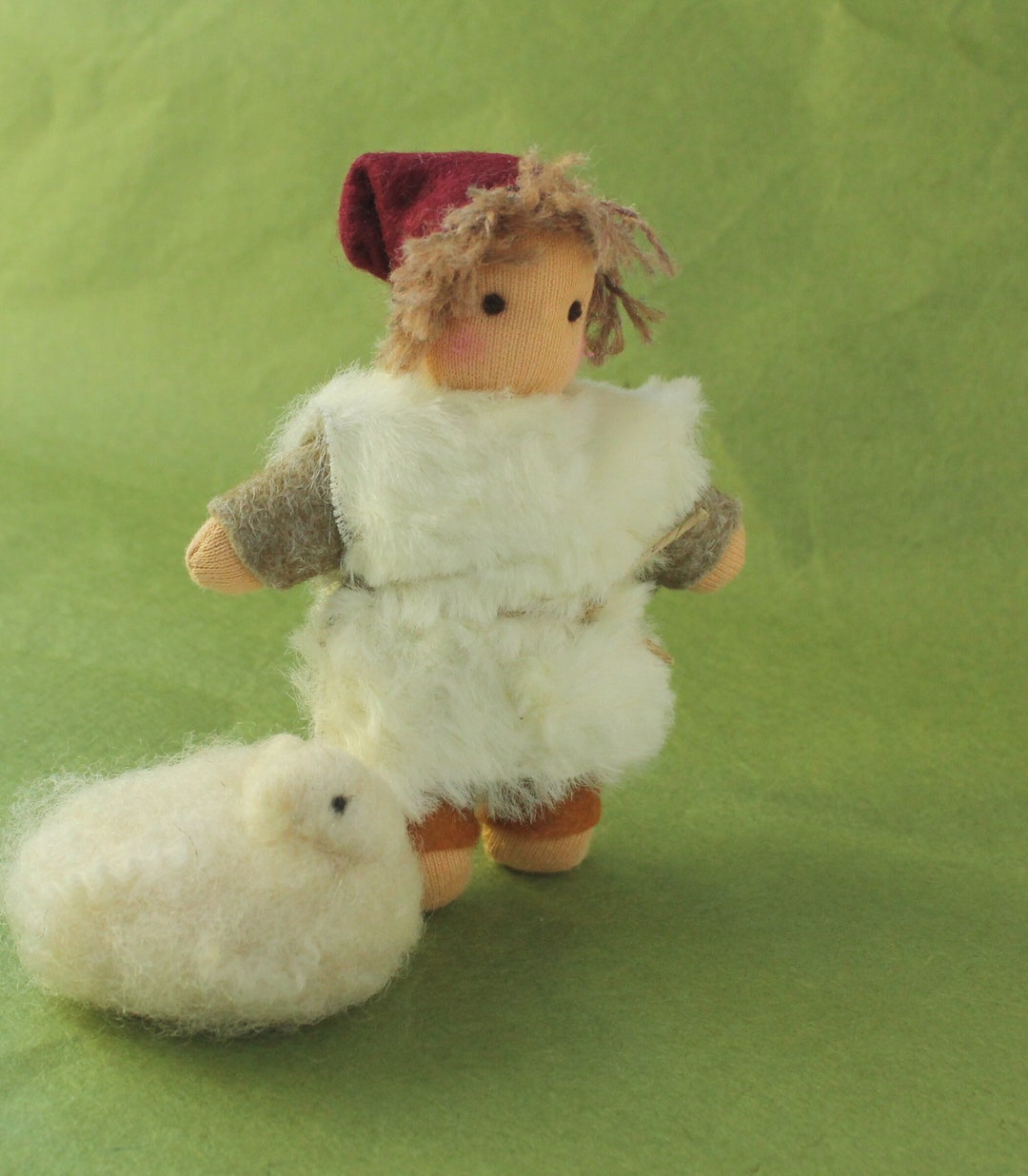 Waldorf Inspired Mini Shepherd Doll With Sheep - Etsy