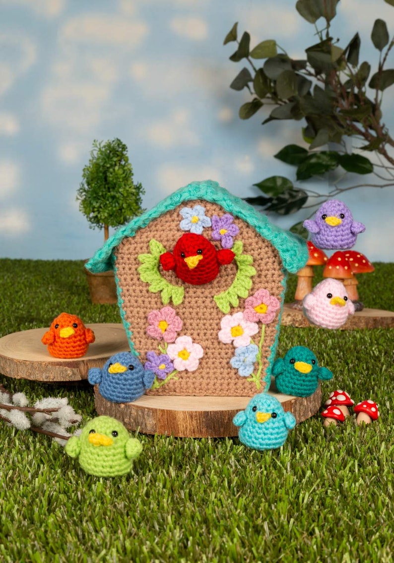 CROCHET PATTERN PDF: Birdhouse and Little Amigurumi Birds - Etsy