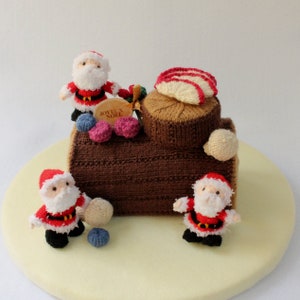 Mini Santa and Yule Log Knitting Pattern PDF - Etsy