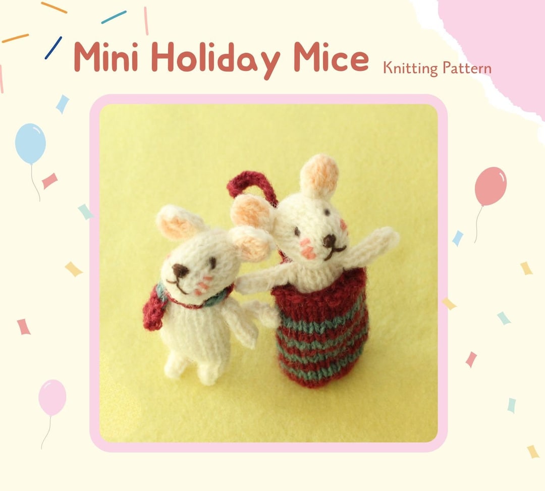 Mini Holiday Mice Knitted Mouse Knitting Pattern PDF - Etsy