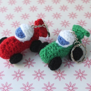 Mini Crocheted Amigurumi Keychain; Racing Car Red or Green - Etsy