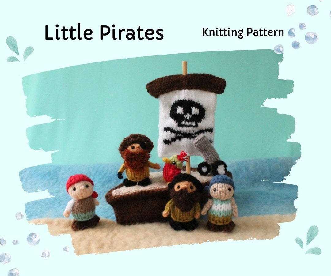 Little Pirates, Pirates Dolls, Parrot, and a Boat, Knitting Pattern PDF ...