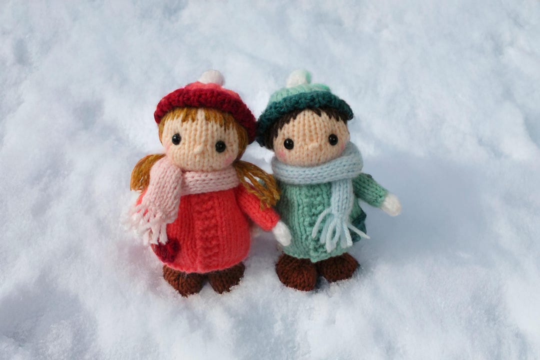 Hand-knitted Mini Child Dolls 12cm Boy & Girl - Etsy