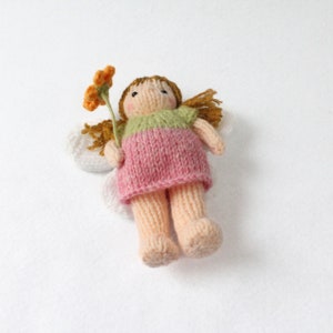 Knitted Flower Fairy 13cm Tall Fairy With Wings - Etsy