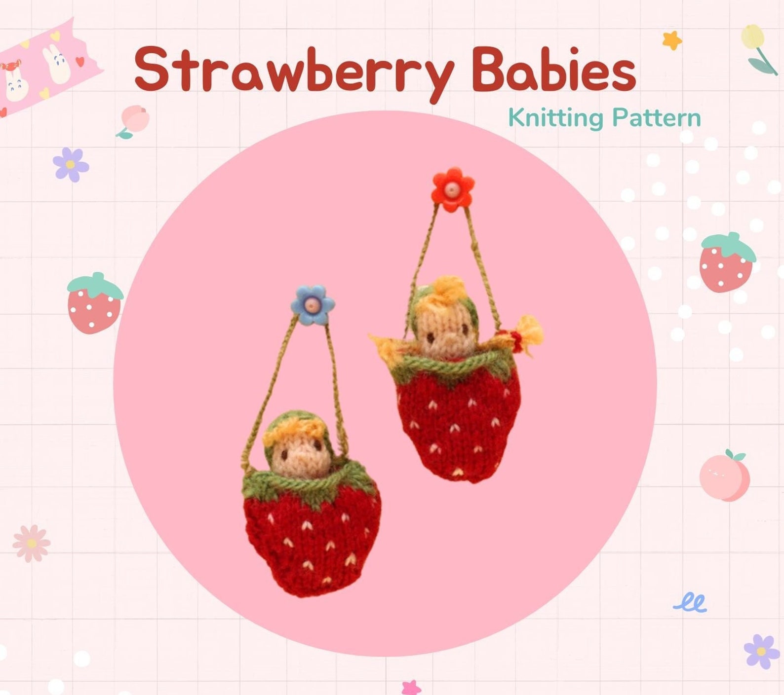 Strawberry Babies Knitting Pattern PDF - Etsy
