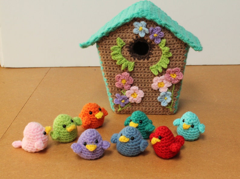 CROCHET PATTERN PDF: Birdhouse and Little Amigurumi Birds - Etsy