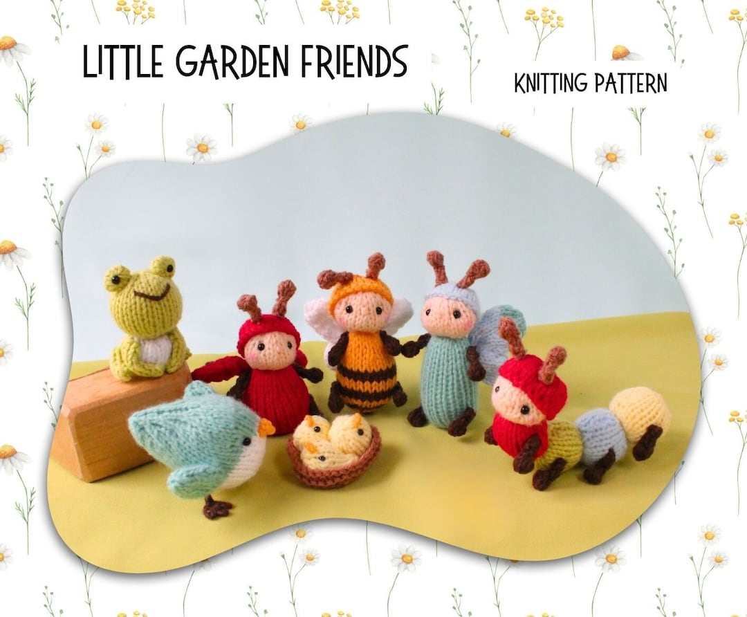 Little Garden Friends, Knitted Bugs, a Frog, and Birds, Knitting ...