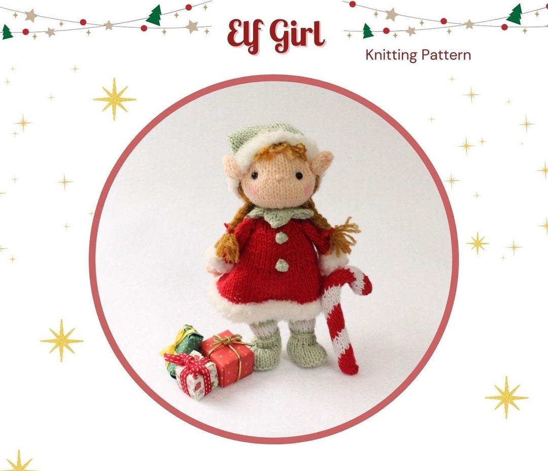 Elf Girl Knitted Christmas Doll Knitting Pattern PDF - Etsy