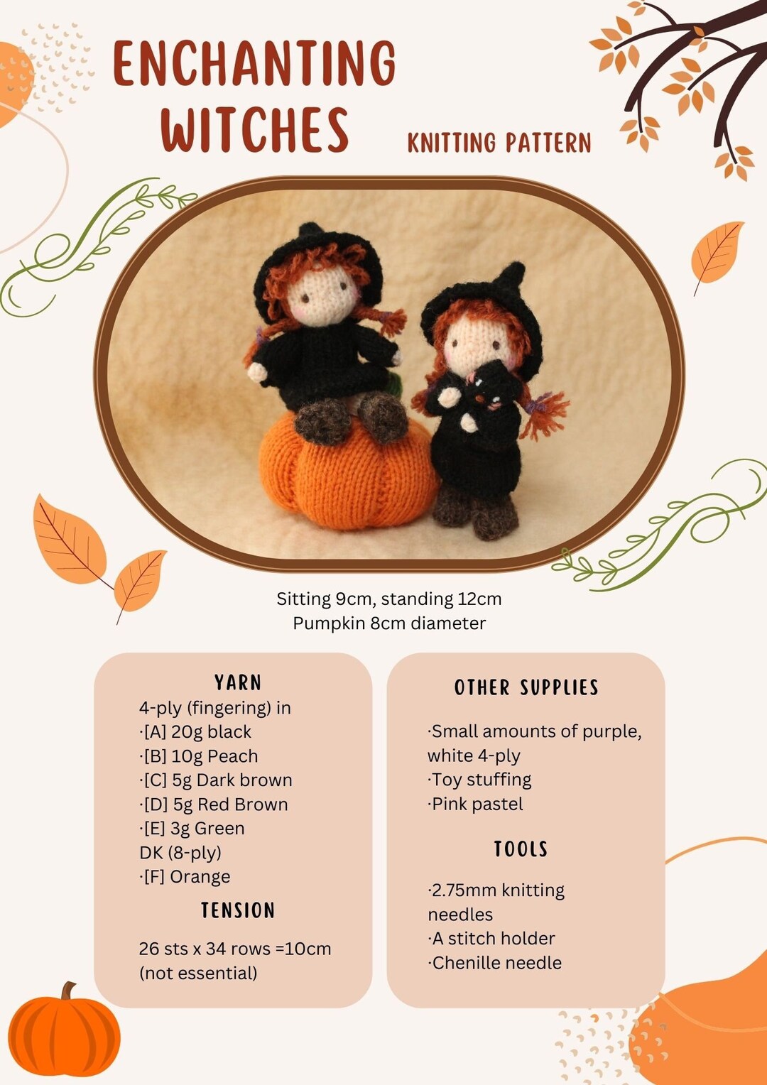 Enchanting Witches Girl Dolls Knitting Pattern PDF - Etsy