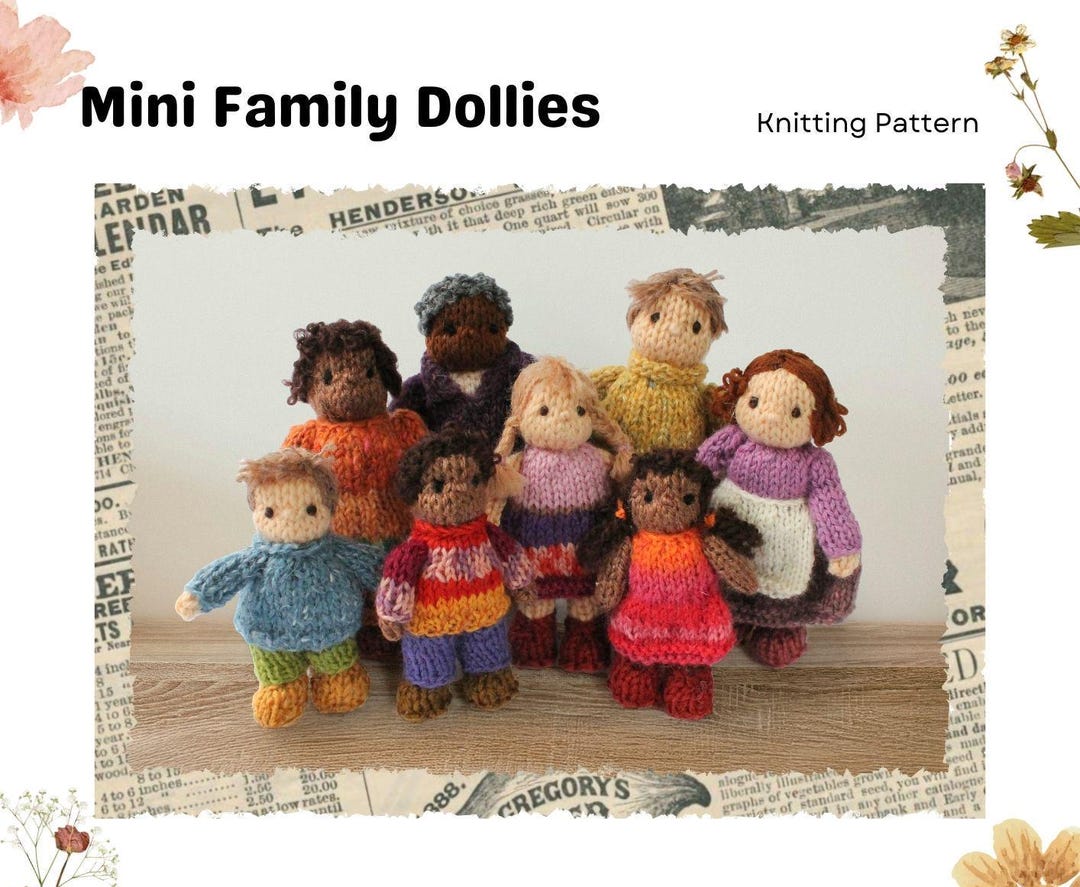 Mini Family Dollies Mini Dolls Knitting Pattern PDF - Etsy