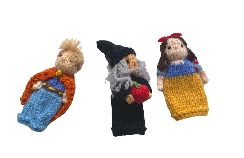 Snow White Finger Puppets Hand Knitted 10 Puppets Set - Etsy