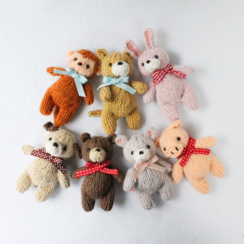 Knitted Mini Animal Mascots Knitting Pattern PDF - Etsy