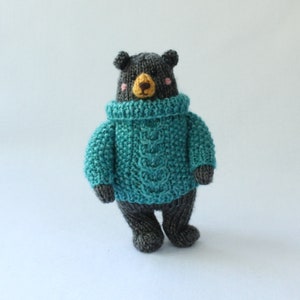 Knitted Bear and Fox in Cable Jumpers Knitting Pattern PDF - Etsy UK