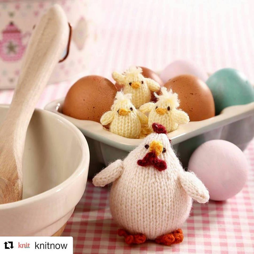 Mother Hen and Three Little Chicks Knitting Pattern PDF - Etsy