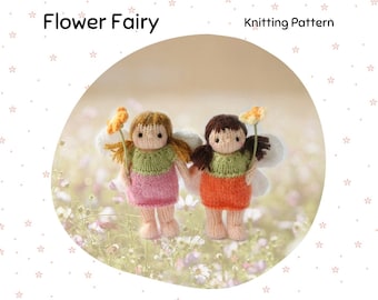10 TINY FAIRIES Toy Knitting Pattern, 4 10cm Fairy Knitting Pattern ...
