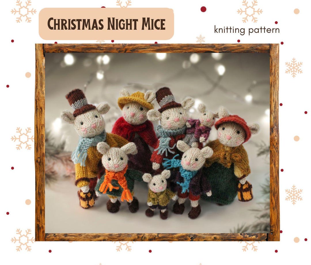 Christmas Night Mice Knitting Pattern PDF, 3 Sizes With Variations - Etsy