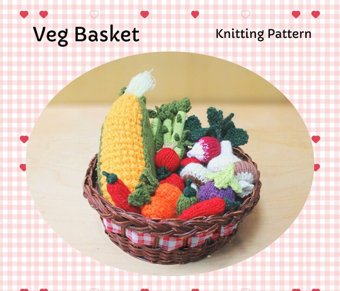 Vegetable Basket Knitted Vegetables Knitting Pattern PDF - Etsy
