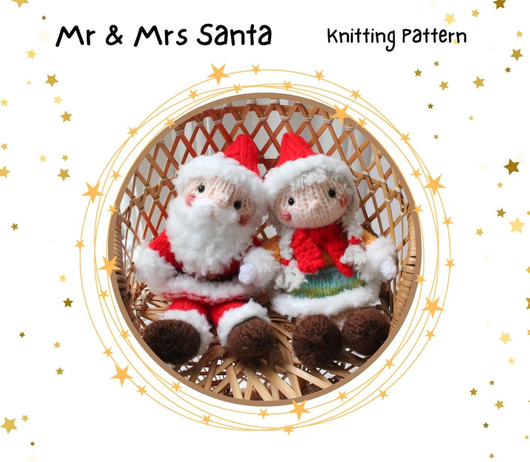 Mr. and Mrs. Santa Dolls Knitting Pattern PDF - Etsy
