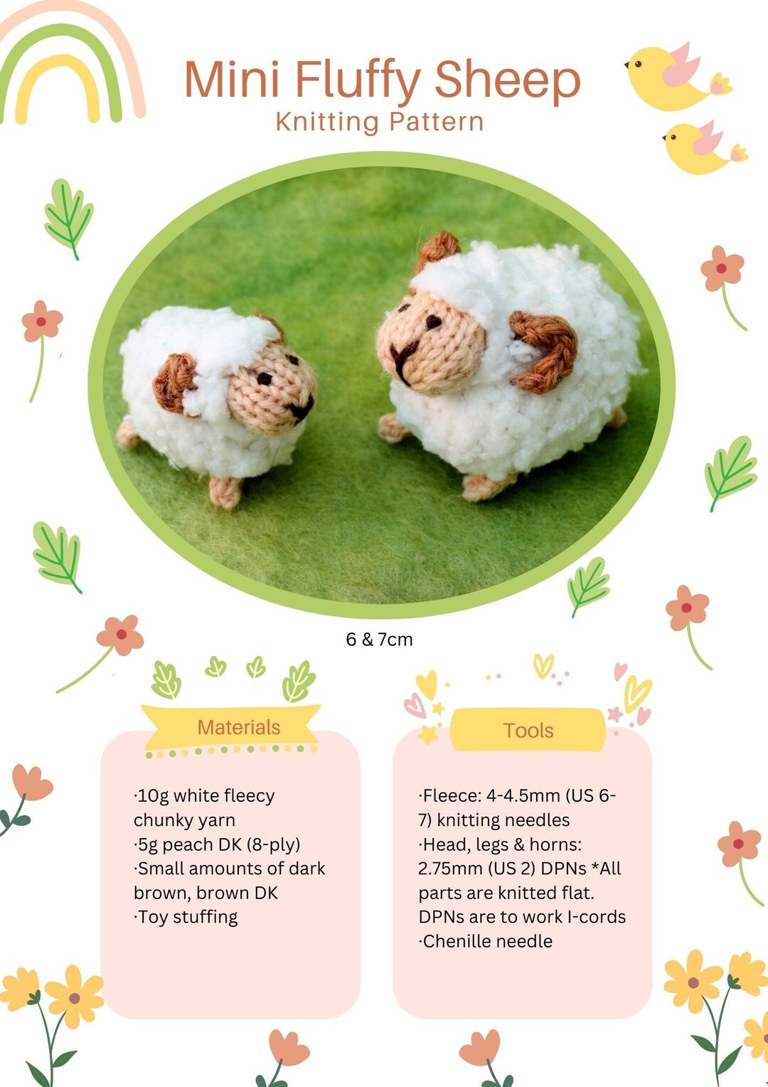 Mini Fluffy Sheep Knitting Pattern PDF - Etsy