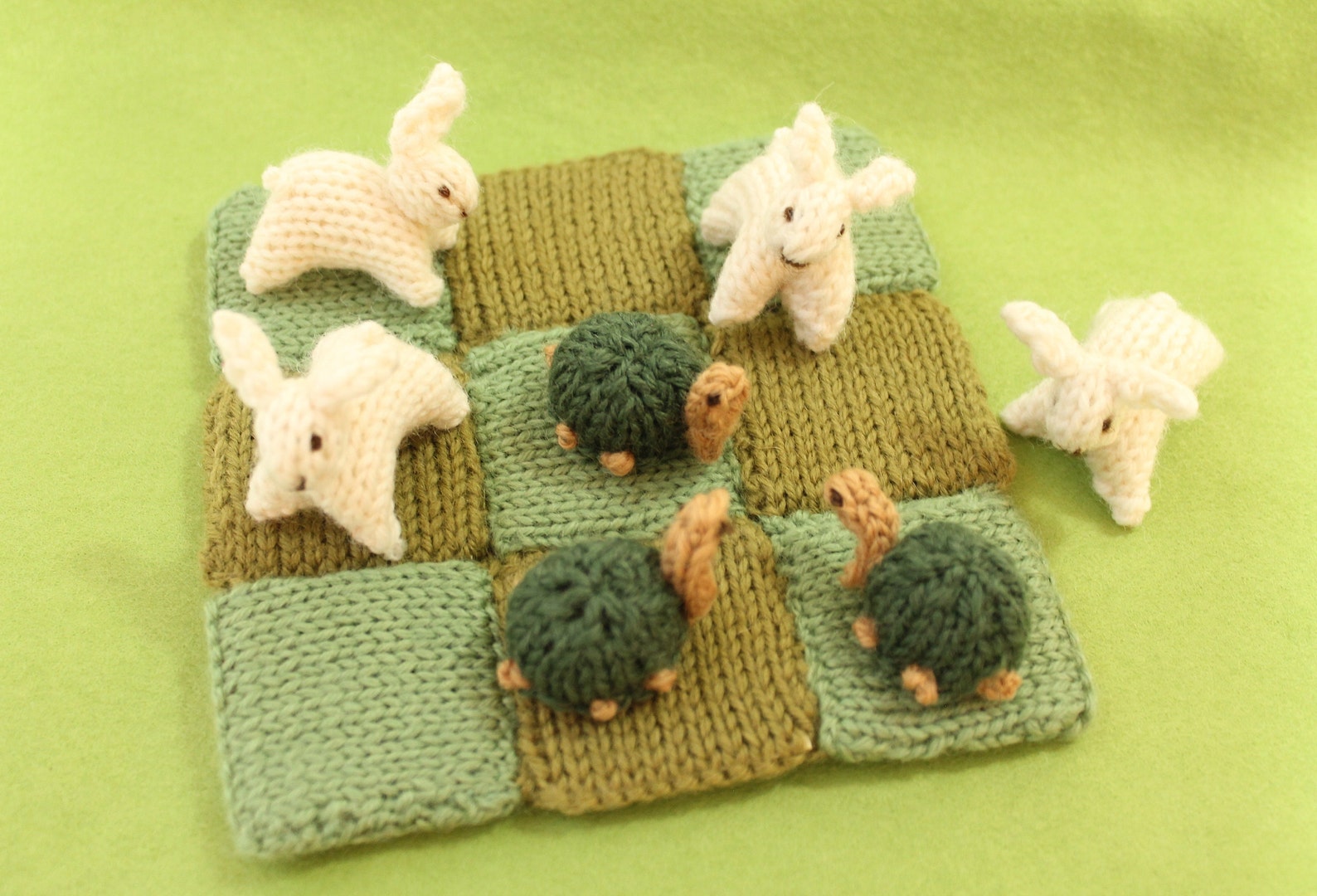 KNITTING PATTERN PDF: Hare and Tortoise Noughts and Crosses (tic Tac ...