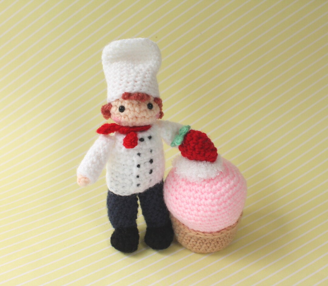 Amigurumi Doll Crocheted Amigurumi Chef/patissier - Etsy