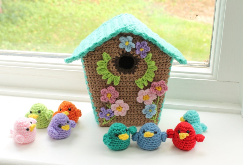 CROCHET PATTERN PDF: Birdhouse and Little Amigurumi Birds - Etsy