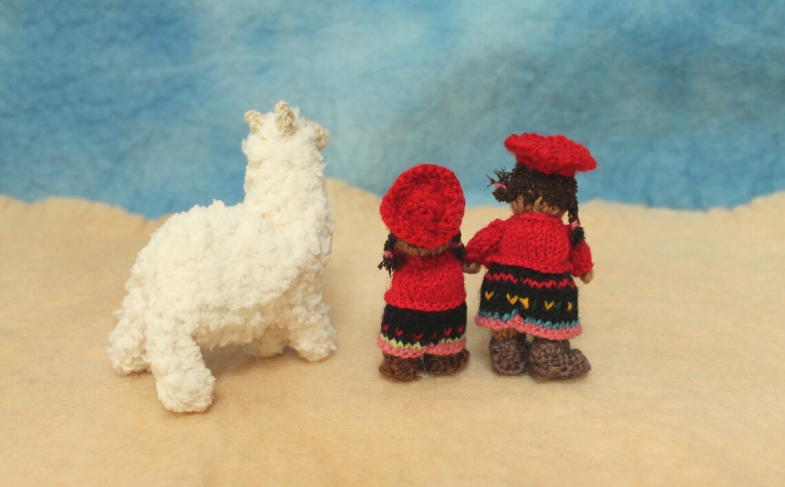 Traveling to Peru Traditional Costume Girls and a Llama - Etsy
