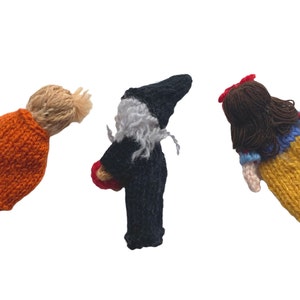 Snow White Finger Puppets Hand Knitted 10 Puppets Set - Etsy