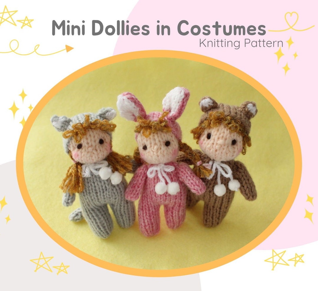 Mini Dollies in Costumes Knitting Pattern PDF - Etsy