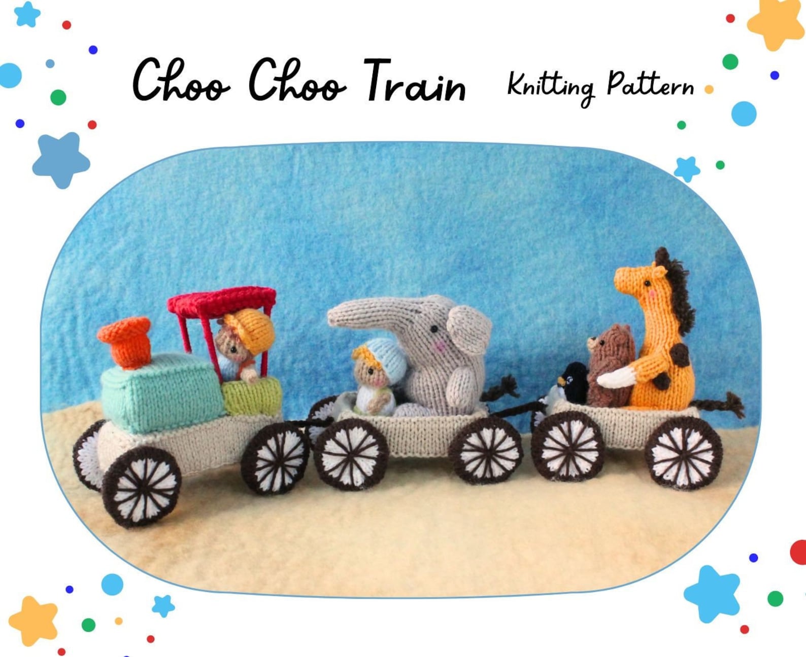 Choo Choo Train Knitting Pattern, Train, Boys, and Animals Knitting ...