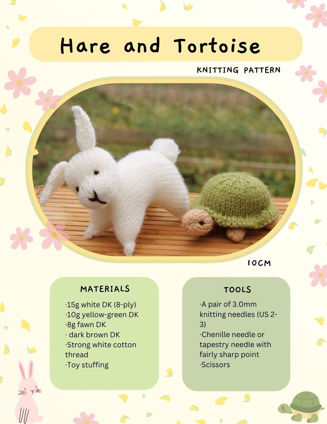 Hare and Tortoise Knitting Pattern PDF - Etsy