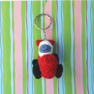 Mini Crocheted Amigurumi Keychain; Racing Car Red or Green - Etsy
