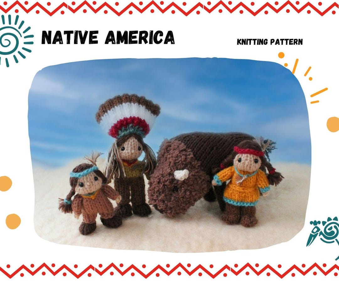 Native Americans and Bison Knitting Pattern PDF - Etsy