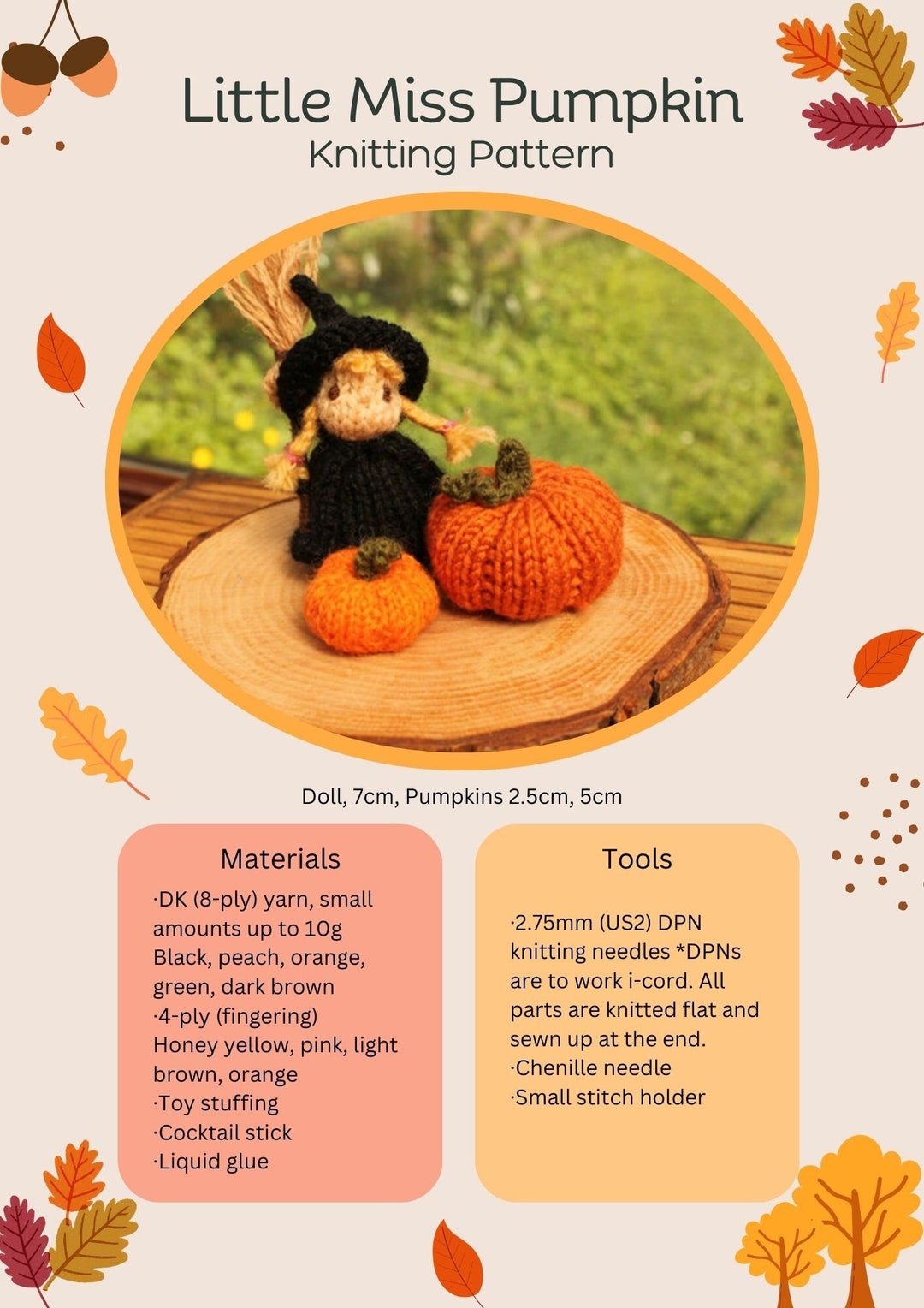 Little Witch Girl Knitting Pattern PDF - Etsy