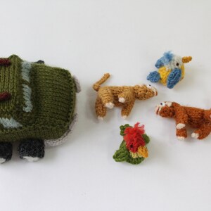 Mini Knitted Monkeys and Truck With Tropical Birds - Etsy