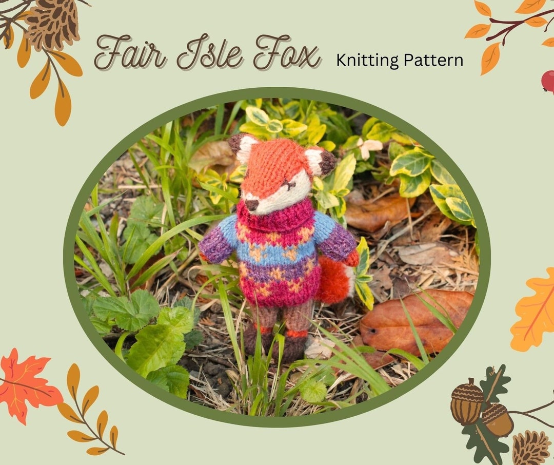 Fairisle Fox Knitted Fox Knitting Pattern PDF - Etsy